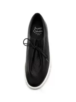 JACQUES SOLOVIÈRE PARIS Jim Grained Leather Pleated Sneakers