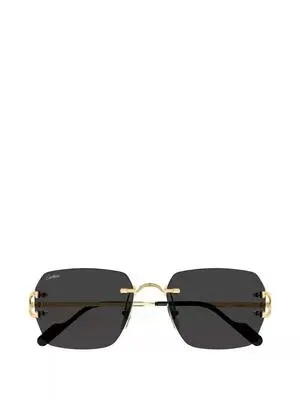 Cartier Rimless Geometric-frame Sunglasses - Gold
