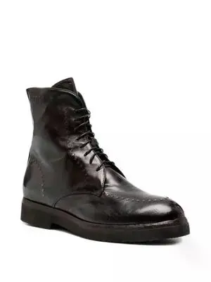 LEMARGO Studded Lace-up Boots - Brown