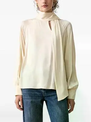 Liu Jo Pussy-bow Long-sleeve Blouse - Neutrals