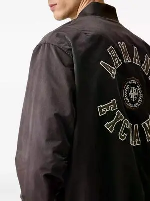 Armani Exchange Logo-embroidered Reversible Bomber Jacket