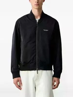 Armani Exchange Logo-embroidered Reversible Bomber Jacket