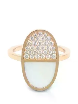 Hermès 2010s Mm Chaine D'ancre Verso Diamond Ring - Gold