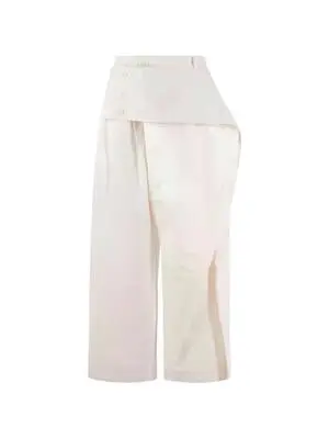 Issey Miyake Button-detail Layered Trousers - Neutrals