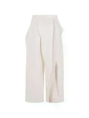 Issey Miyake Button-detail Layered Trousers - Neutrals
