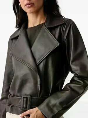 MOS MOSH Lasco Belted Leather Jacket