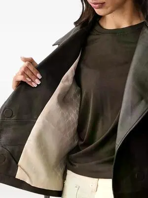 MOS MOSH Lasco Belted Leather Jacket