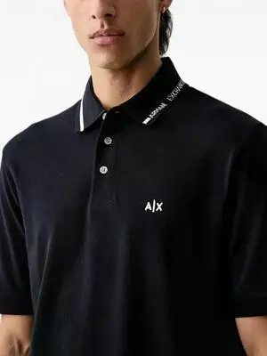 Armani Exchange Logo-embroidered Tipped Polo Shirt