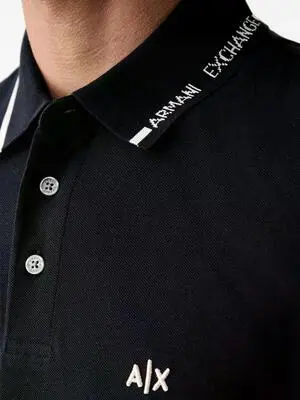 Armani Exchange Logo-embroidered Tipped Polo Shirt