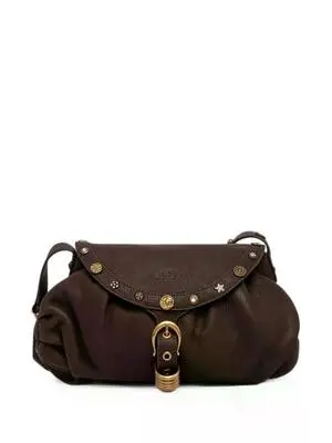 Miss Sixty Embellished Buckled Shoulder Bag - Brown