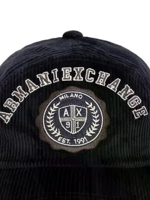 Armani Exchange Logo-patch Corduroy Baseball Cap