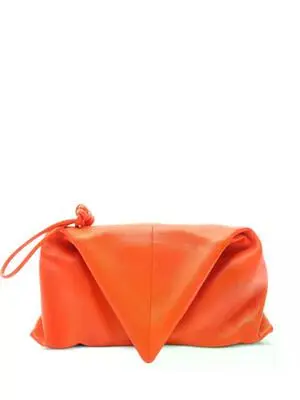 Bottega Veneta 2010s Triangle Clutch Bag - Orange