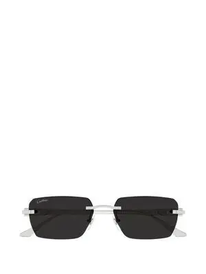 Cartier Rimless Rectangle-frame Sunglasses - Silver