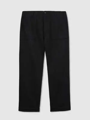 REISS Chain Wool-blend Relaxed-fit Trousers - Black