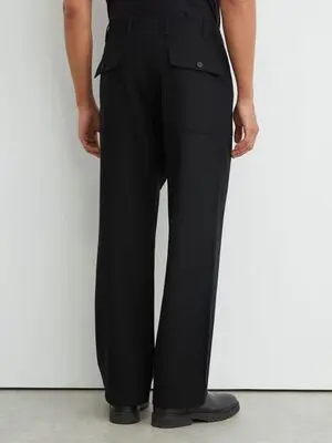 REISS Chain Wool-blend Relaxed-fit Trousers - Black