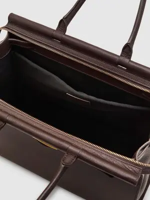 REISS Ember Leather Structured Tote Bag