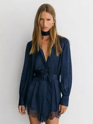 REISS Marlow Playsuit - Navy