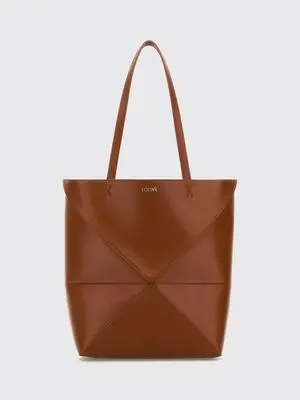 Loewe Puzzle Fold Medium Calfskin Tote Bag With Double Handle - Orange