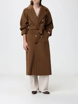 Max Mara Madame Double-breasted Long Wool Coat With Belt