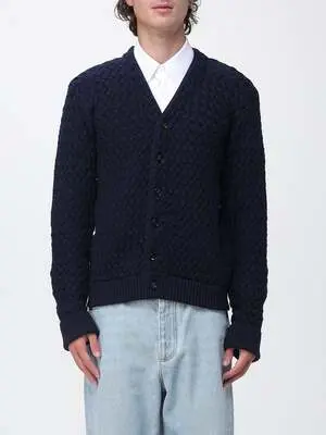 Bottega Veneta Intrecciato Pattern Wool Cardigan With V-neck - Blue
