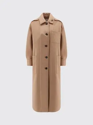 Max Mara Single-breasted Long Coat In Wool And Cashmere With Dropped Shoulders