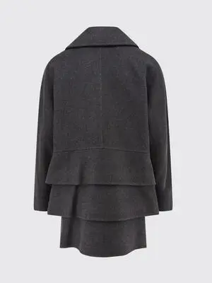 Max Mara Double-breasted Short Coat In Virgin Wool And Cashmere - Gray