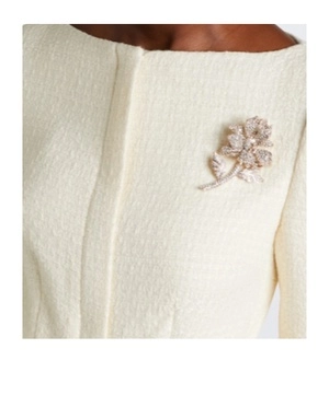 Roland Mouret Belted Embellished Bouclé Jacket