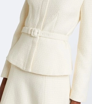 Roland Mouret Belted Embellished Bouclé Jacket