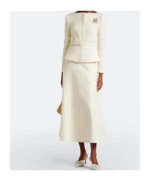 Roland Mouret Belted Embellished Bouclé Jacket