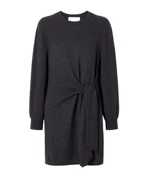 LISA YANG Knotted Cashmere Mini Dress - Gray