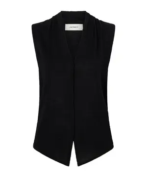 LISA YANG Deep V-neck Knitted Vest - Black