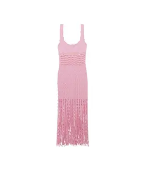 Simkhai Brionne Fringed-hem Dress Midi - Daisy