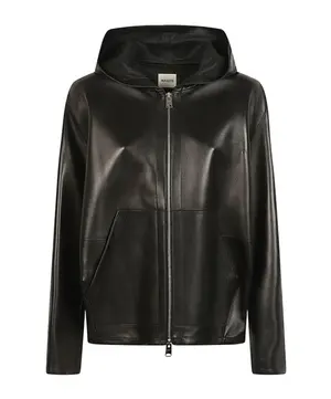Khaite Darlo Zip Hooded Jacket - Black