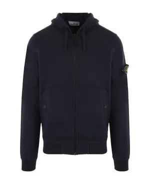 Stone Island Logo Patch Zipped Hoodie
