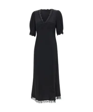 Rixo Annina V-neck Midi Dress - Black