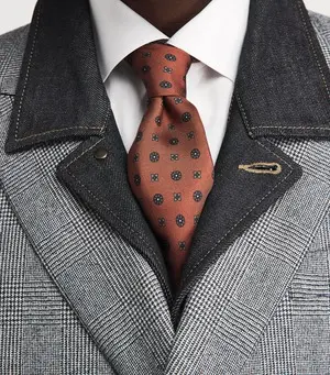 Corneliani Silk Patterned Tie - Orange