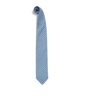 E. MARINELLA Silk Printed Tie - Blue