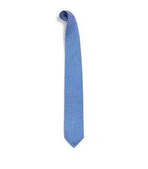 E. MARINELLA Silk Printed Tie - Blue