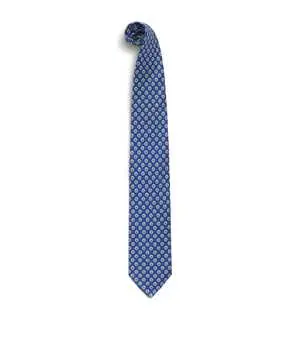 E. MARINELLA Silk Floral Tie - Navy