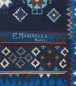 E. MARINELLA Wool-silk Geometric Print Scarf