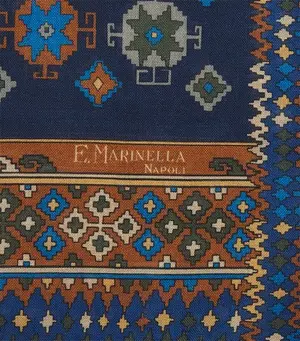 E. MARINELLA Wool-silk Geometric Print Scarf