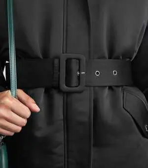 Claudie Pierlot Satin Belted Puffer Jacket