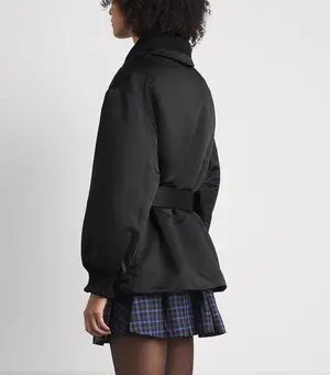Claudie Pierlot Satin Belted Puffer Jacket