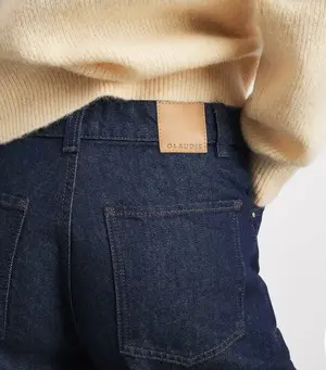 Claudie Pierlot Embroidered-cuff High-rise Straight Jeans