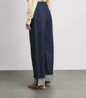 Claudie Pierlot Embroidered-cuff High-rise Straight Jeans