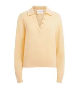 Claudie Pierlot Textured Polo Sweater - Yellow