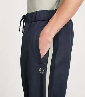 Fred Perry Two-tone Mesh Tape Sweatpants - Navy