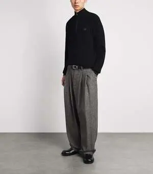 Fred Perry Cotton Waffle-knit Quarter-zip Sweatshirt