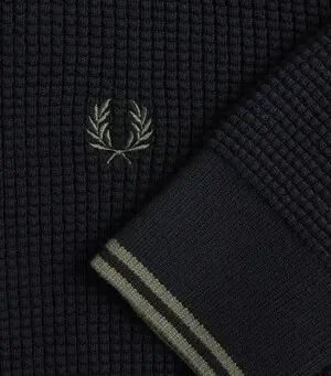 Fred Perry Cotton Waffle-knit Quarter-zip Sweatshirt