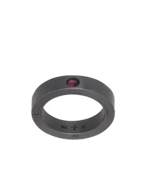 PARTS OF FOUR Sistema Ring - Black Sterling Silver/rough Ruby